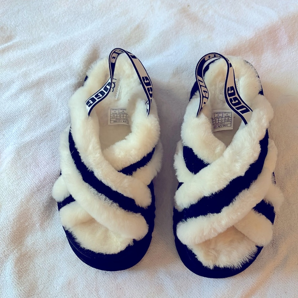 Ugg Disco Cross Platform Slide-Black & White - Gem